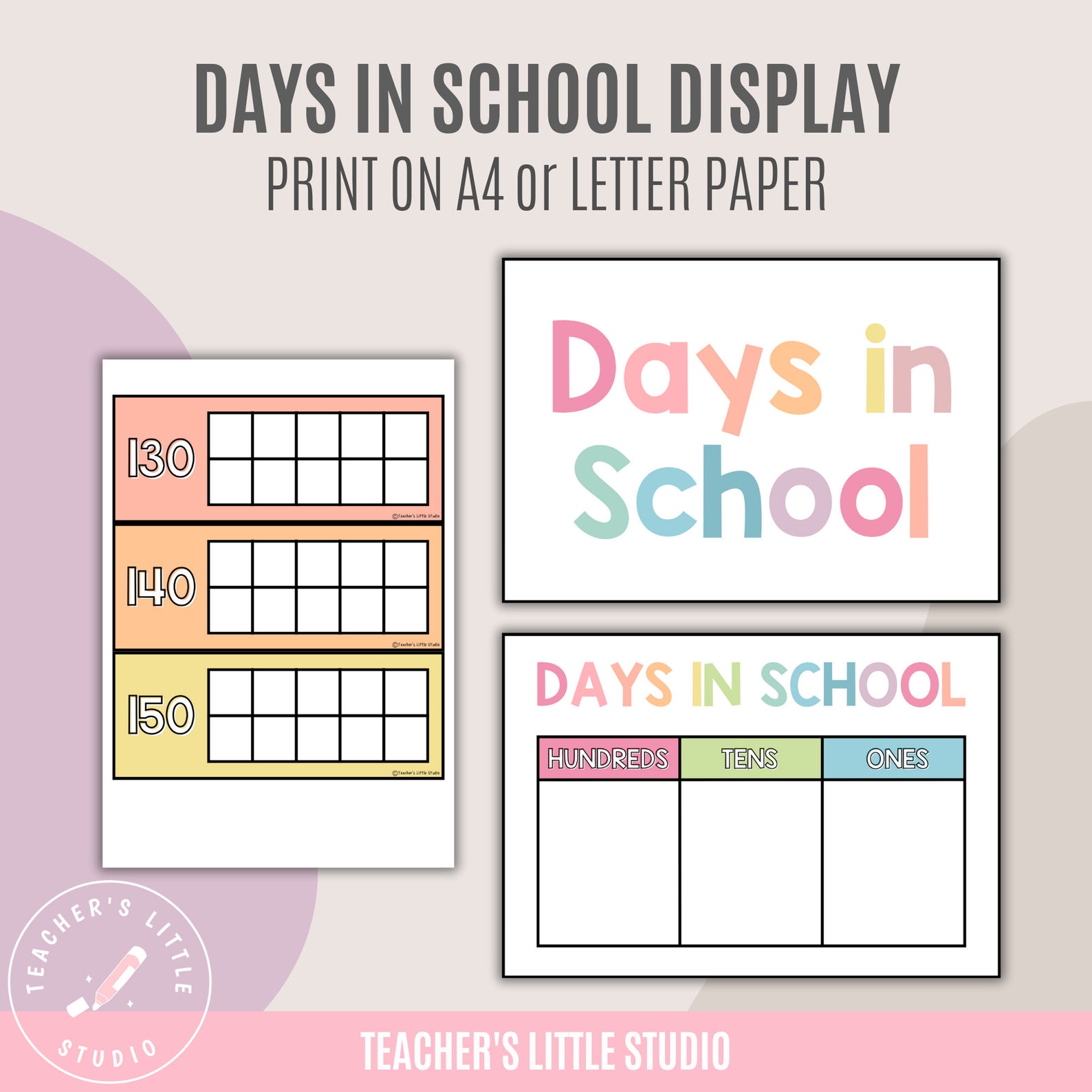 Days in School Posters | Days at School Tally | Pastel Class Decor ...