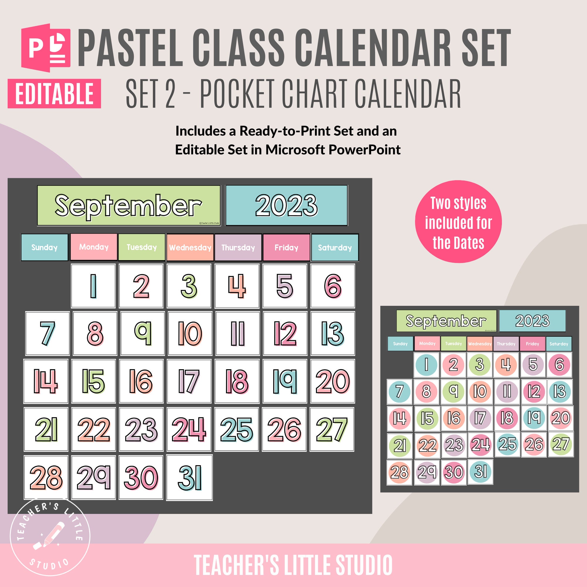 Classroom Calendar Set and Weather Display | Editable Calendar Template ...