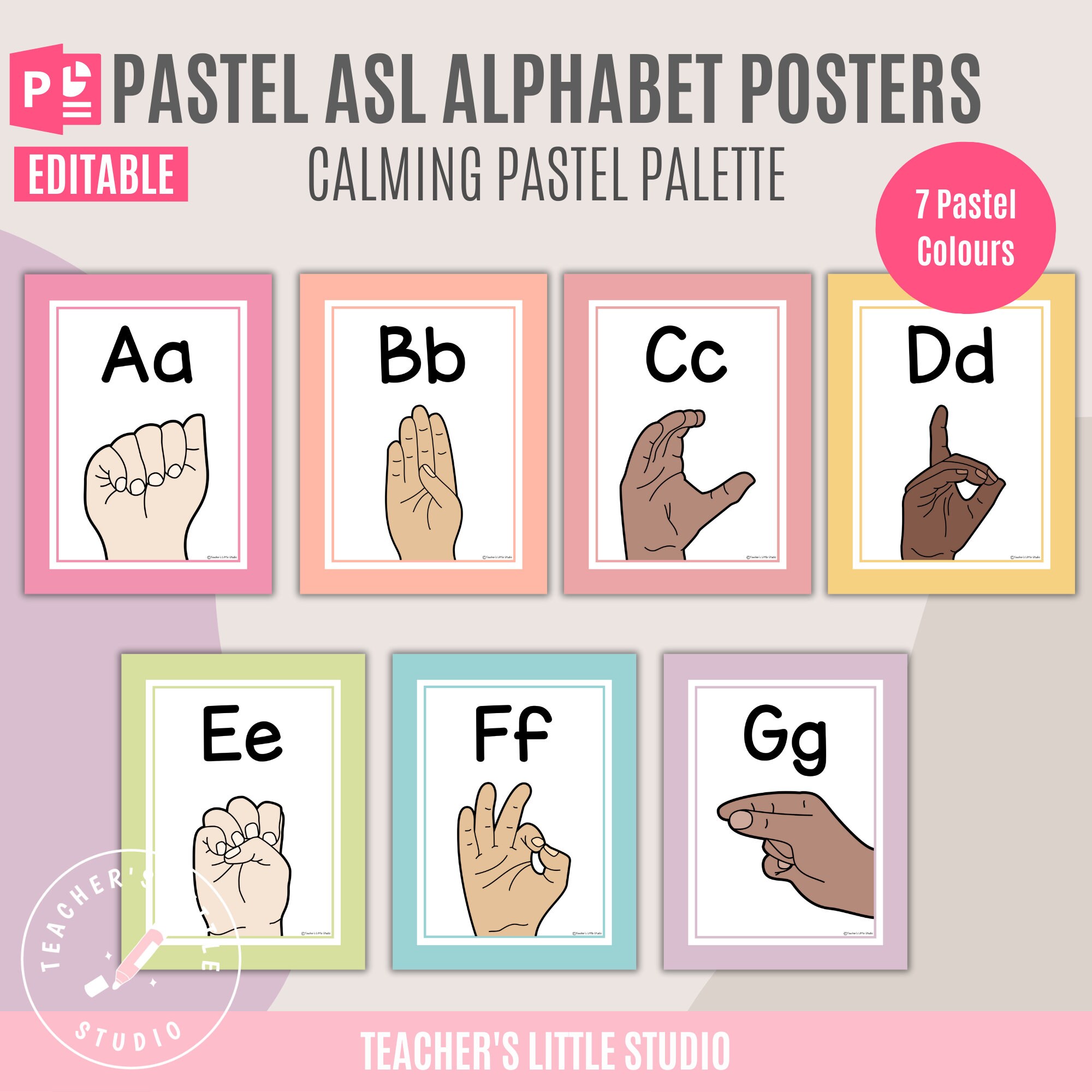 ASL Alphabet Posters Printable Classroom Alphabet Editable ASL Posters ...