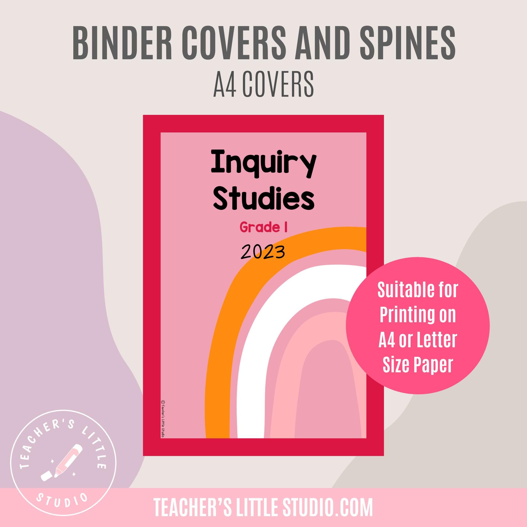 Bright Binder Covers and Spines | Bright Rainbow Binder Labels | Edit ...