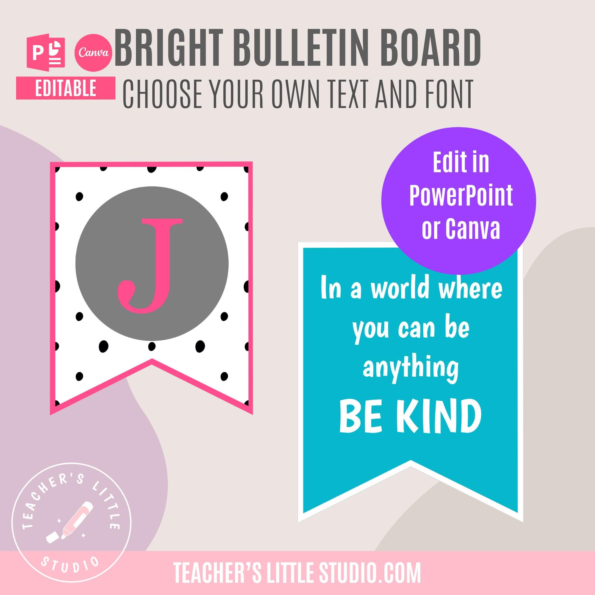 Bulletin Board Banner | Bright Bunting Class Banner | Bright Dotty ...
