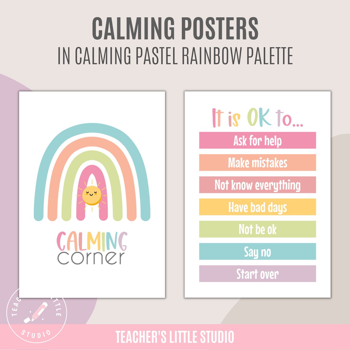 6 Calming Posters Educational Printables Calming Corner - Etsy