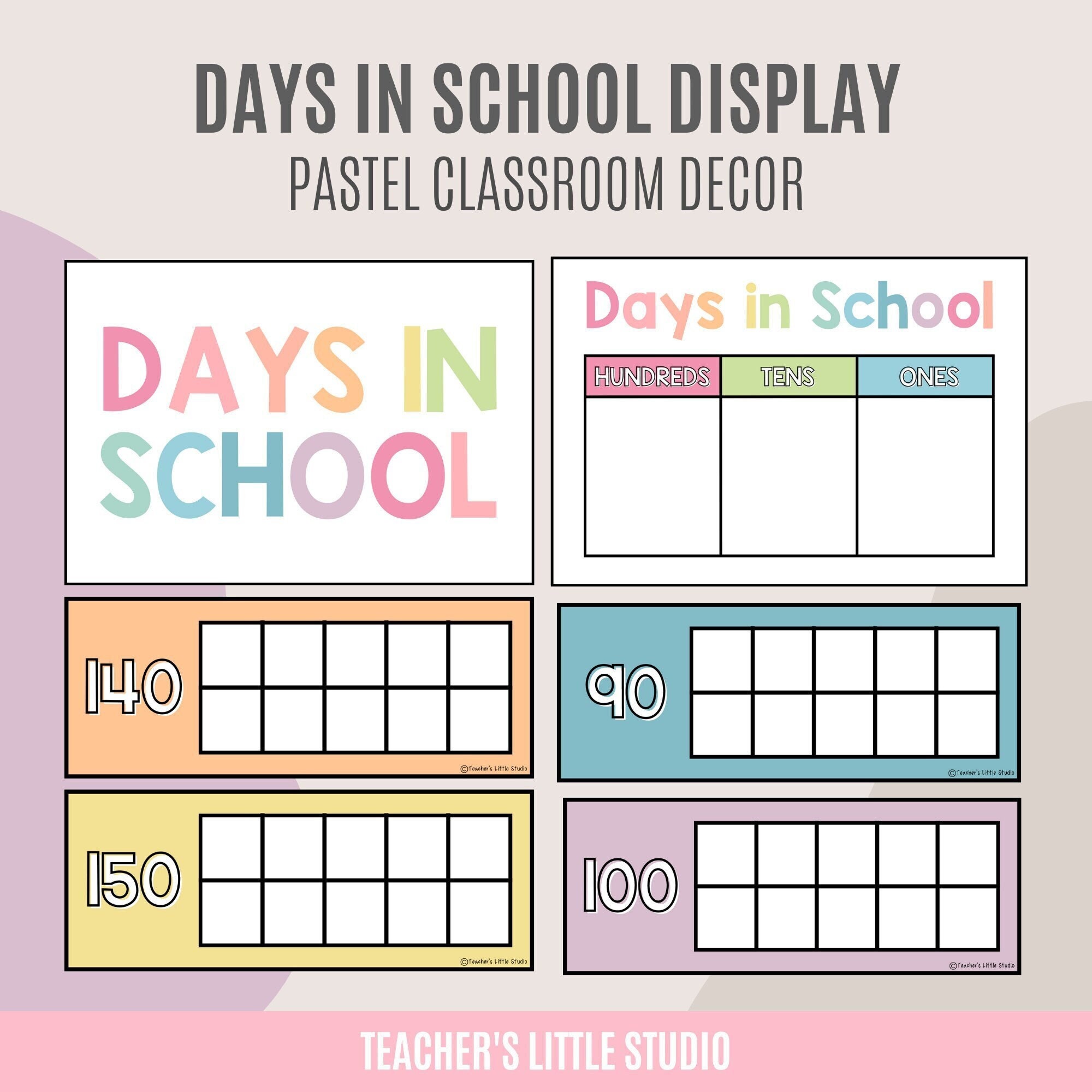 Days in School Posters | Days at School Tally | Pastel Class Decor ...