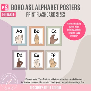 ASL Alphabet Posters | Printable Classroom Alphabet | Editable ASL ...
