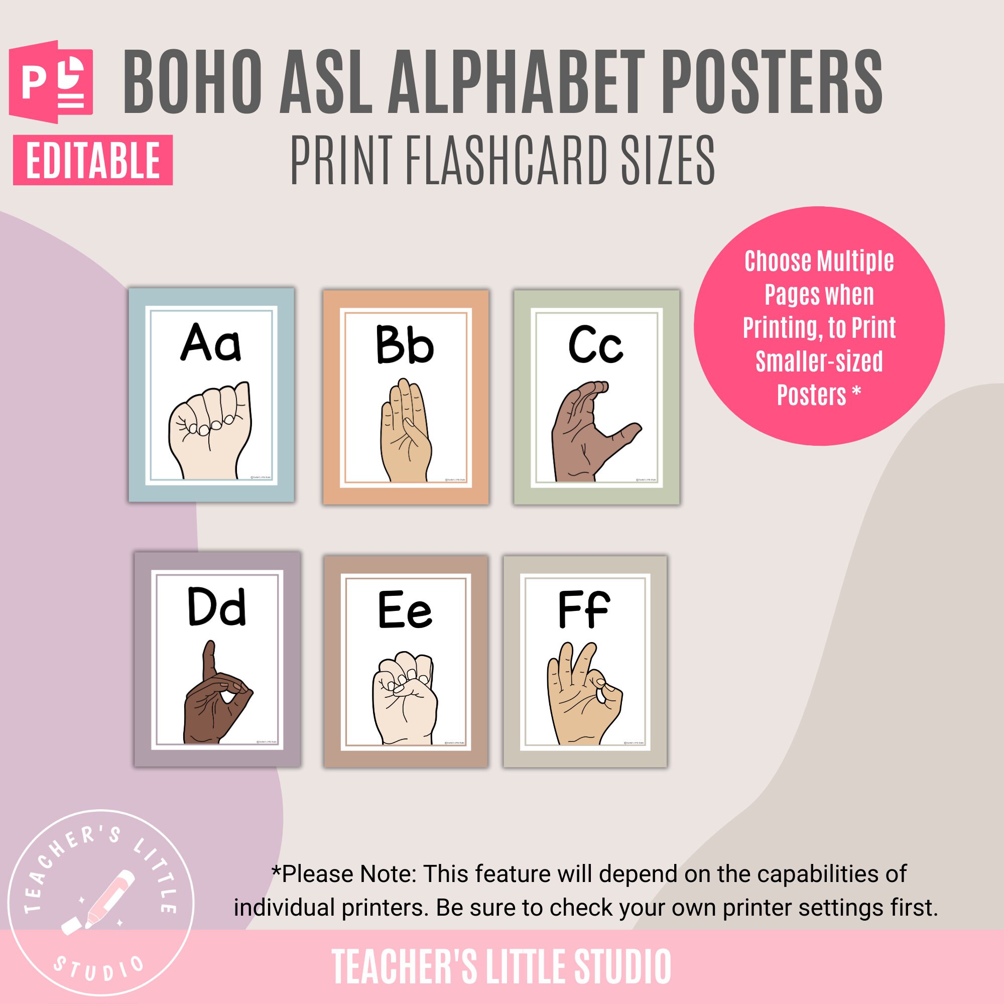 ASL Alphabet Posters Printable Classroom Alphabet Editable - Etsy Canada