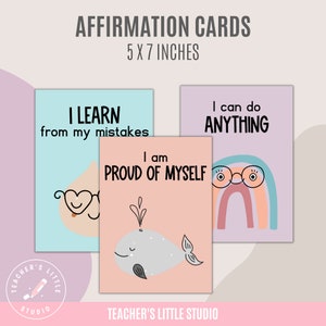 Printable Affirmation Cards for Kids | Pastel Motivational Cards ...