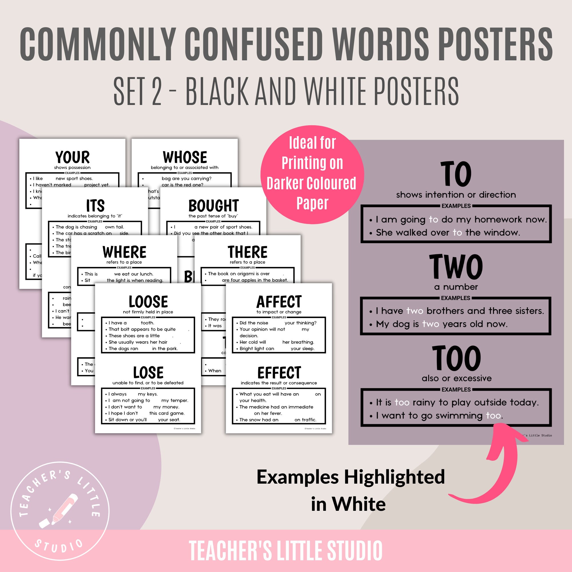 Commonly Confused Words Poster Set English Grammar Posters - Etsy UK