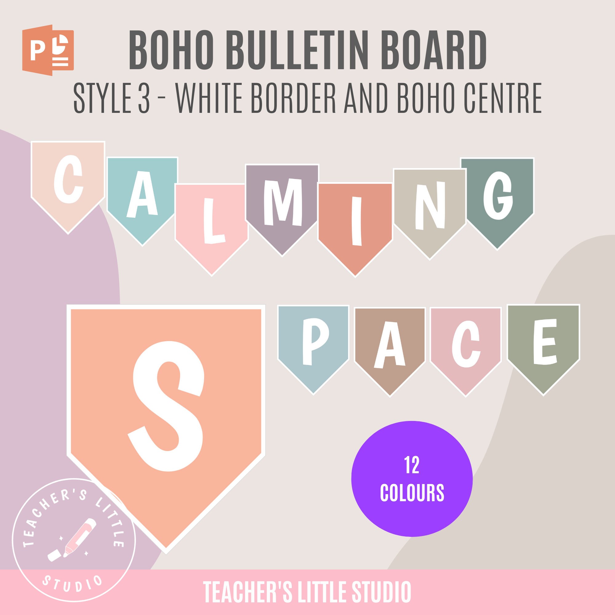 Bulletin Board Banner Boho Bunting Classroom Banner Boho Dotty ...