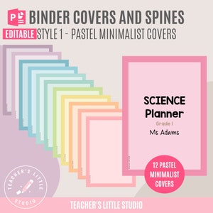 Pastel Binder Covers and Spines | Pastel Rainbow Binder Labels ...