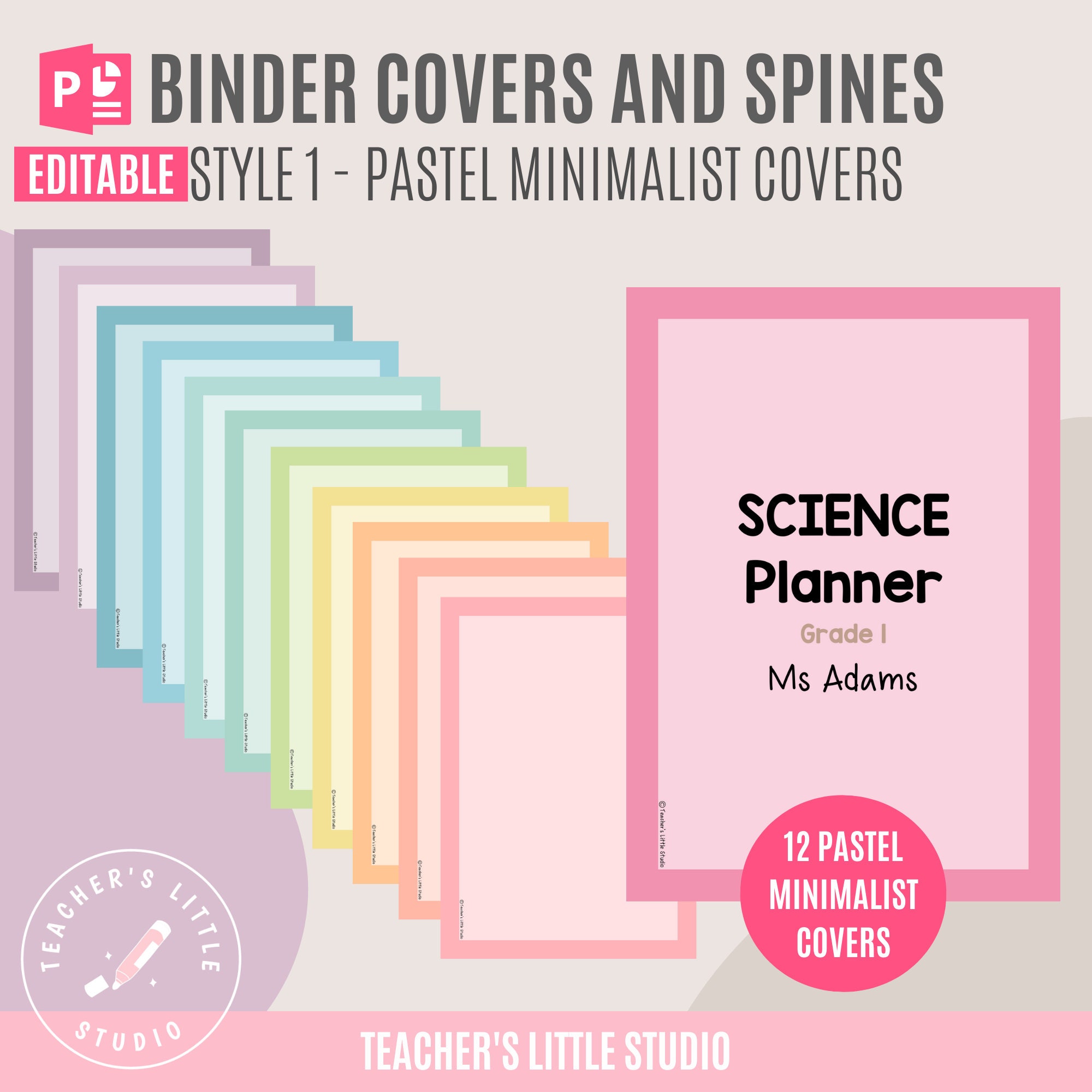 Pastel Binder Covers and Spines | Pastel Rainbow Binder Labels ...