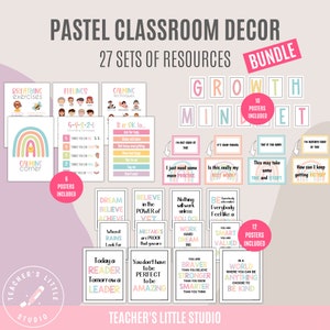 Pastel Classroom Decor BUNDLE | Calming Classroom Decor | Printable ...