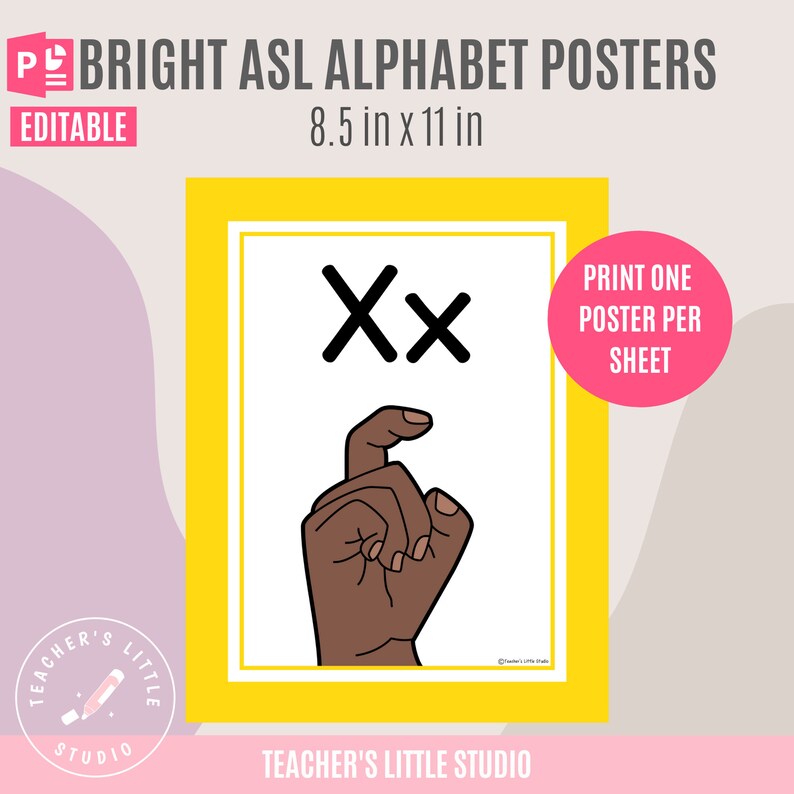ASL Alphabet Posters | Printable Classroom Alphabet | Editable ASL ...