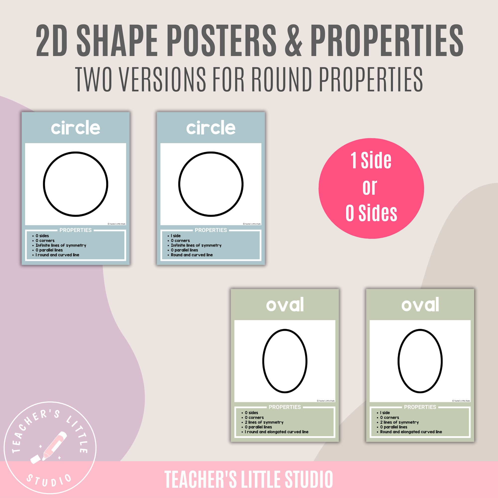 2D Shape Poster Sets With Properties | Boho Classroom Decor | Printable ...