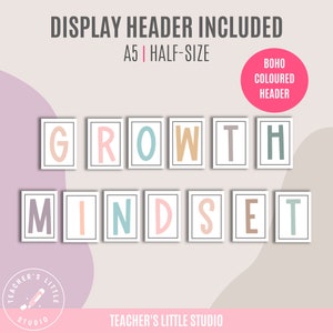 Growth Mindset Posters | Boho Rainbow Theme | Classroom Decor ...