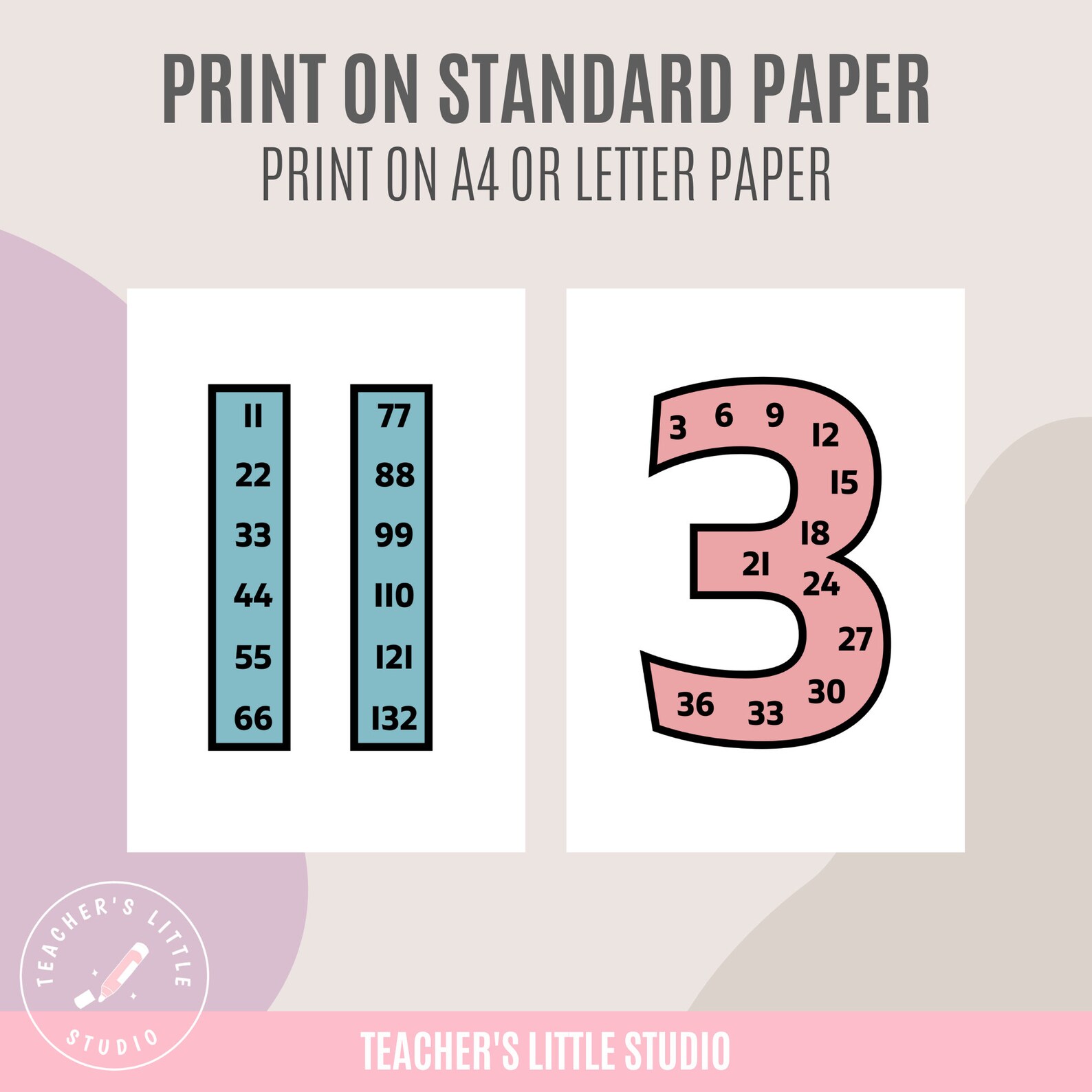Pastel Rainbow Skip Counting Posters | Large Number Display ...