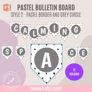 Bulletin Board Banner | Pastel Bunting Classroom Banner | Pastel Dotty ...