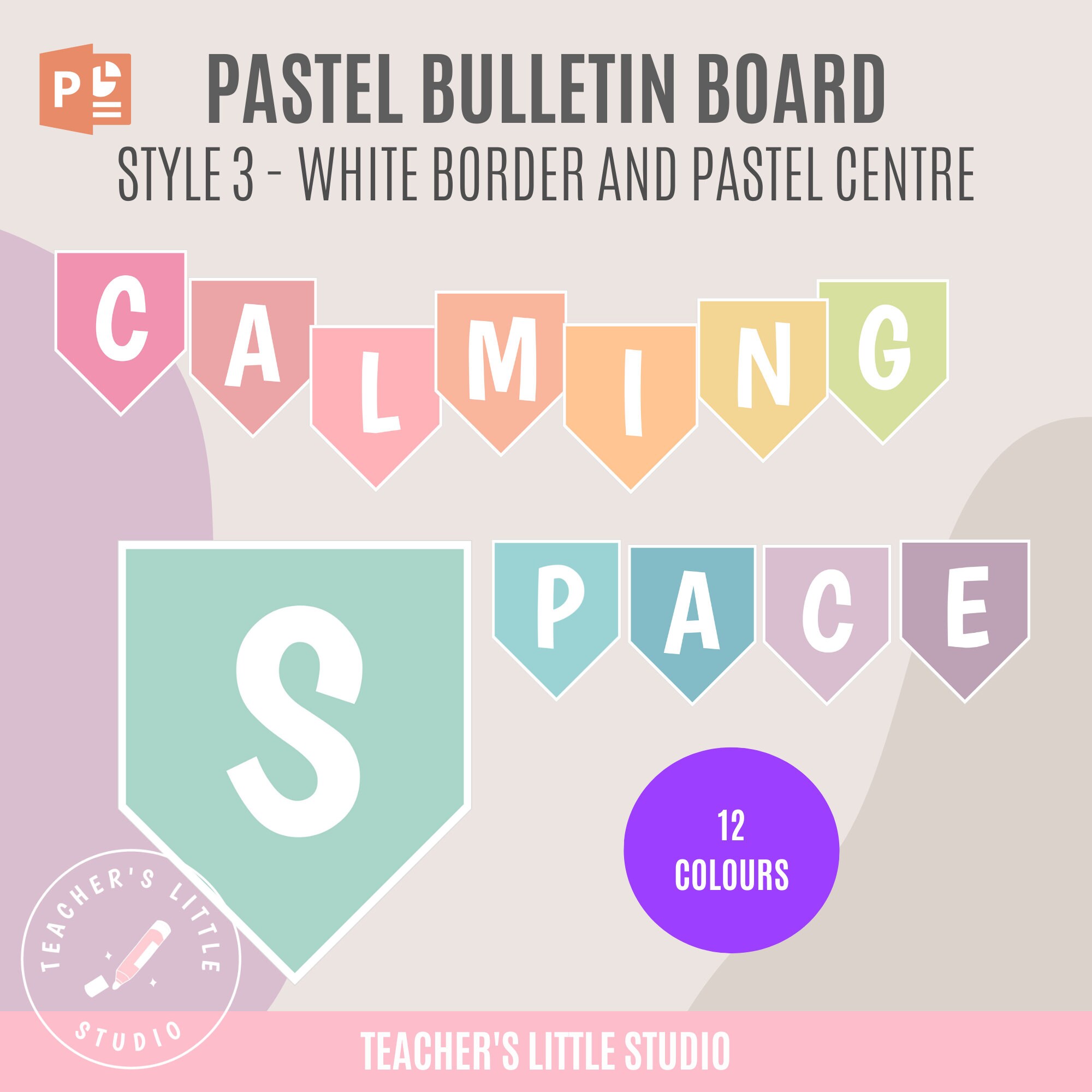 Bulletin Board Banner | Pastel Bunting Classroom Banner | Pastel Dotty ...