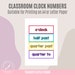 Classroom Clock Numbers Clock Label Printables Telling Time Bright ...