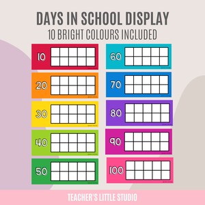 Days in School Posters | Days at School Tally | Bright Class Decor ...