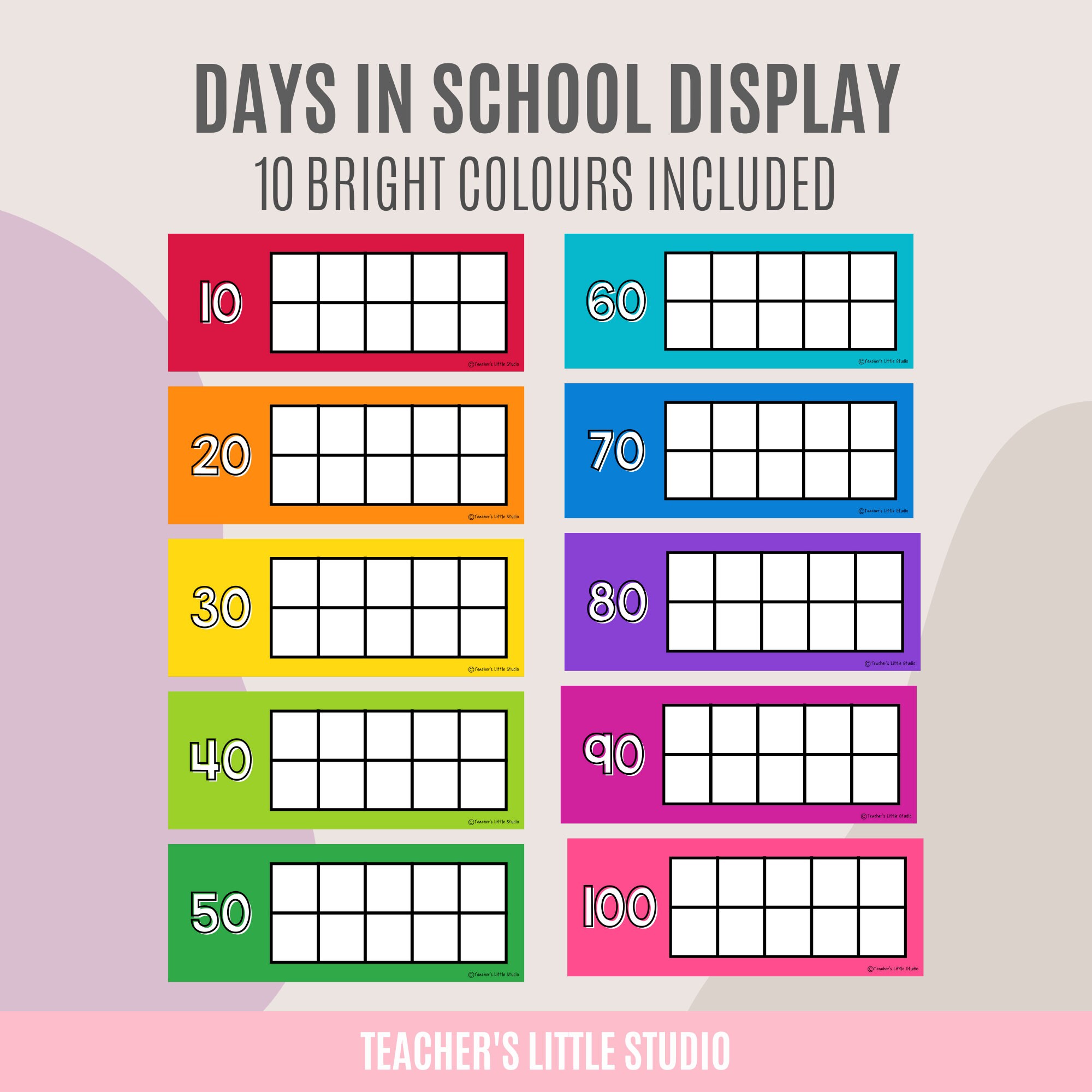 Days in School Posters | Days at School Tally | Bright Class Decor ...