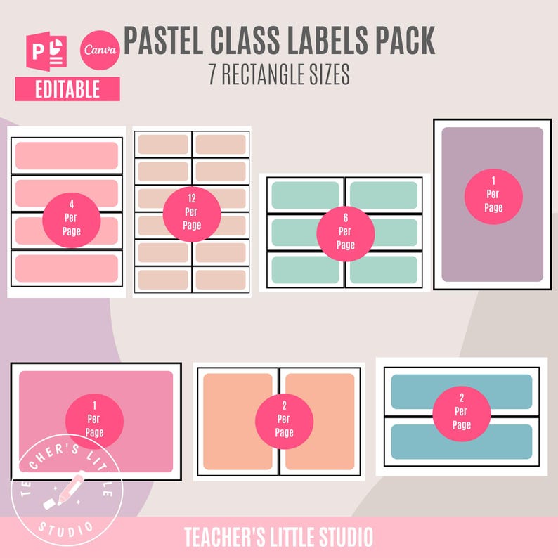 Pastel Classroom Labels | Editable in Canva and Powerpoint | Name Tags ...
