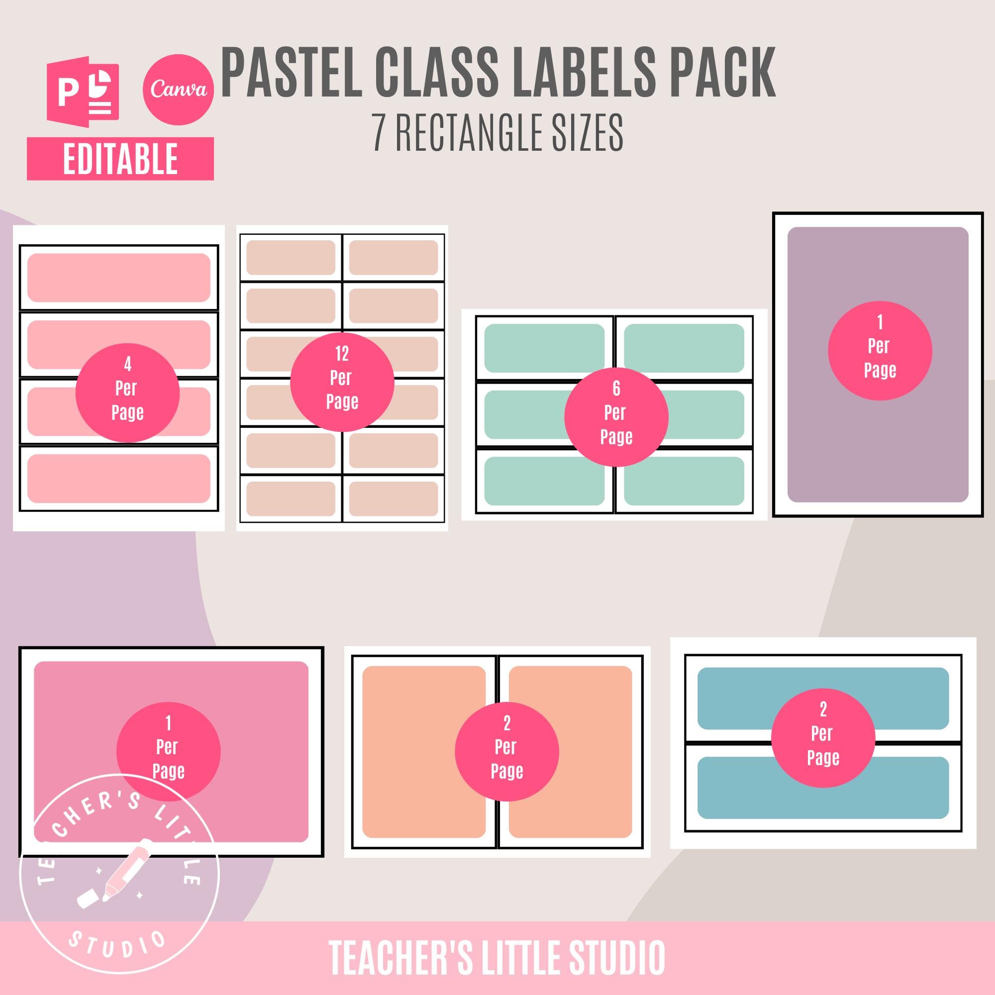 Pastel Classroom Labels | Editable in Canva and Powerpoint | Name Tags ...
