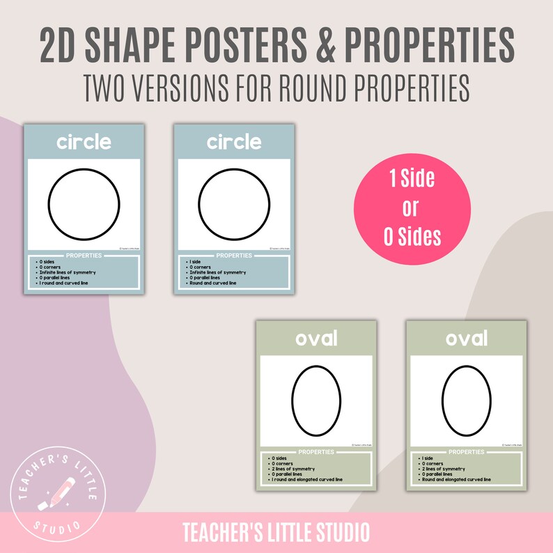 Shape Poster Bundle 2 Pack | 2D and 3D Shape Poster Sets With ...