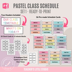 Pastel Class Schedule | Editable Powerpoint Schedule Cards Ready-to ...