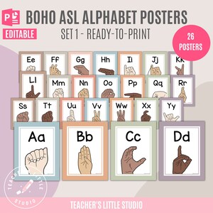 ASL Alphabet Posters | Printable Classroom Alphabet | Editable ASL ...