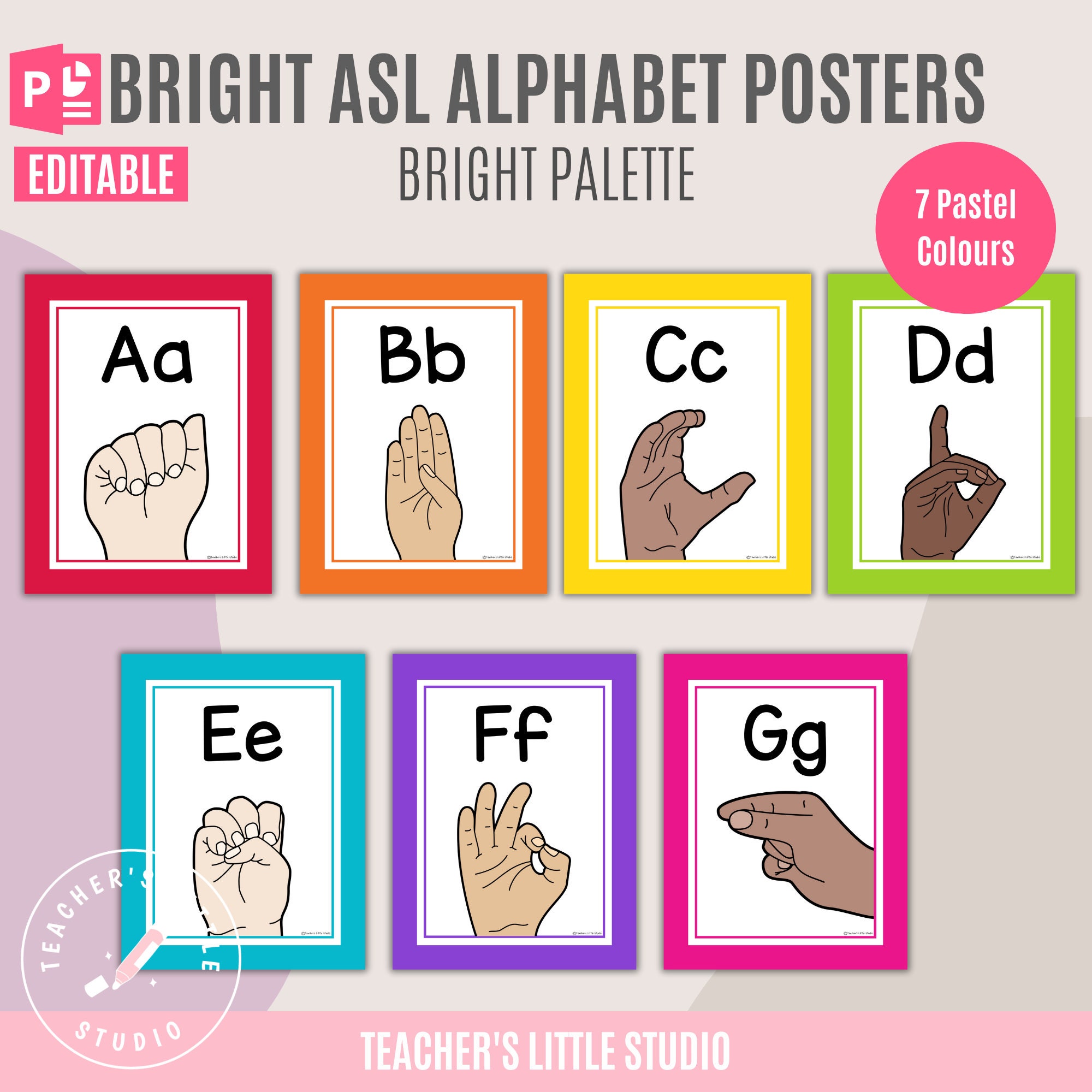 ASL Alphabet Posters Printable Classroom Alphabet Editable ASL Posters ...