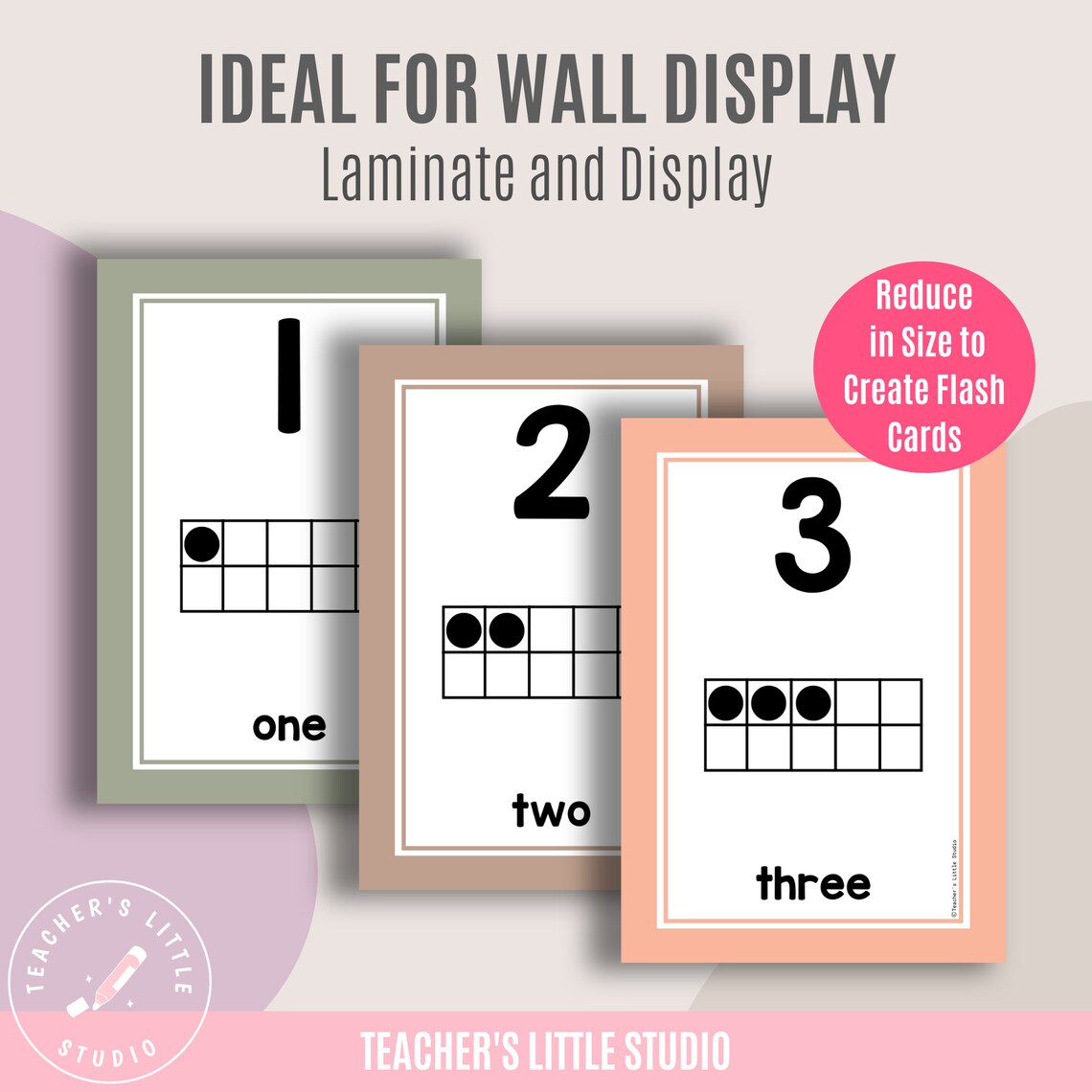 Boho Number Posters Printable Ten Frames Boho Neutral - Etsy