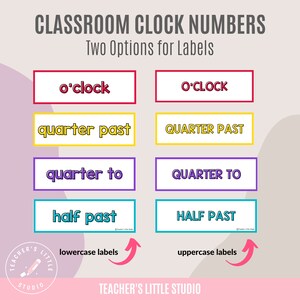 Classroom Clock Numbers | Clock Label Printables | Telling Time ...