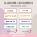 Classroom Clock Numbers Clock Label Printables Telling Time Bright ...