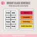 Bright Class Schedule Editable Powerpoint Schedule Cards - Etsy