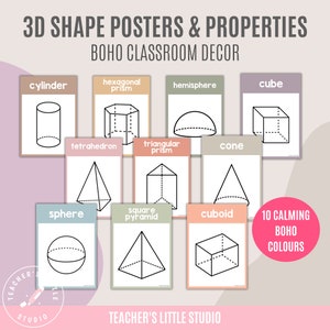 3D Shape Poster Sets With Properties | Printable Shape Posters With ...