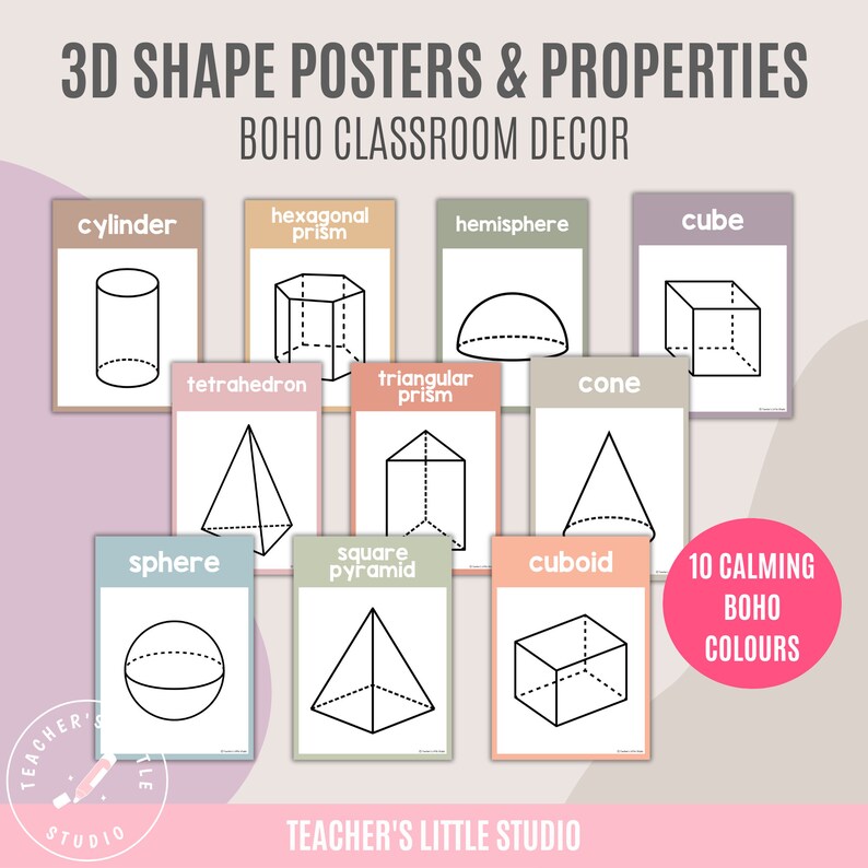 3D Shape Poster Sets With Properties | Printable Shape Posters With ...