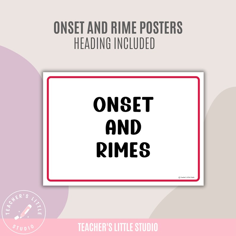 Onset and Rime Posters | Rhyming Words | Educational Resources ...