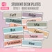 Boho Student Desk Plates Boho Rainbow Labels Editable in Powerpoint ...