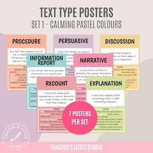 Text Type Posters | English Educational Printables | English Writing ...