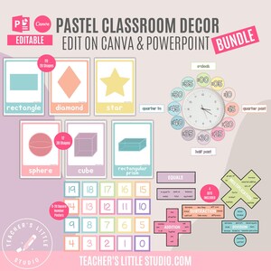 Pastel Classroom Decor BUNDLE | Calming Classroom Decor | Printable and ...