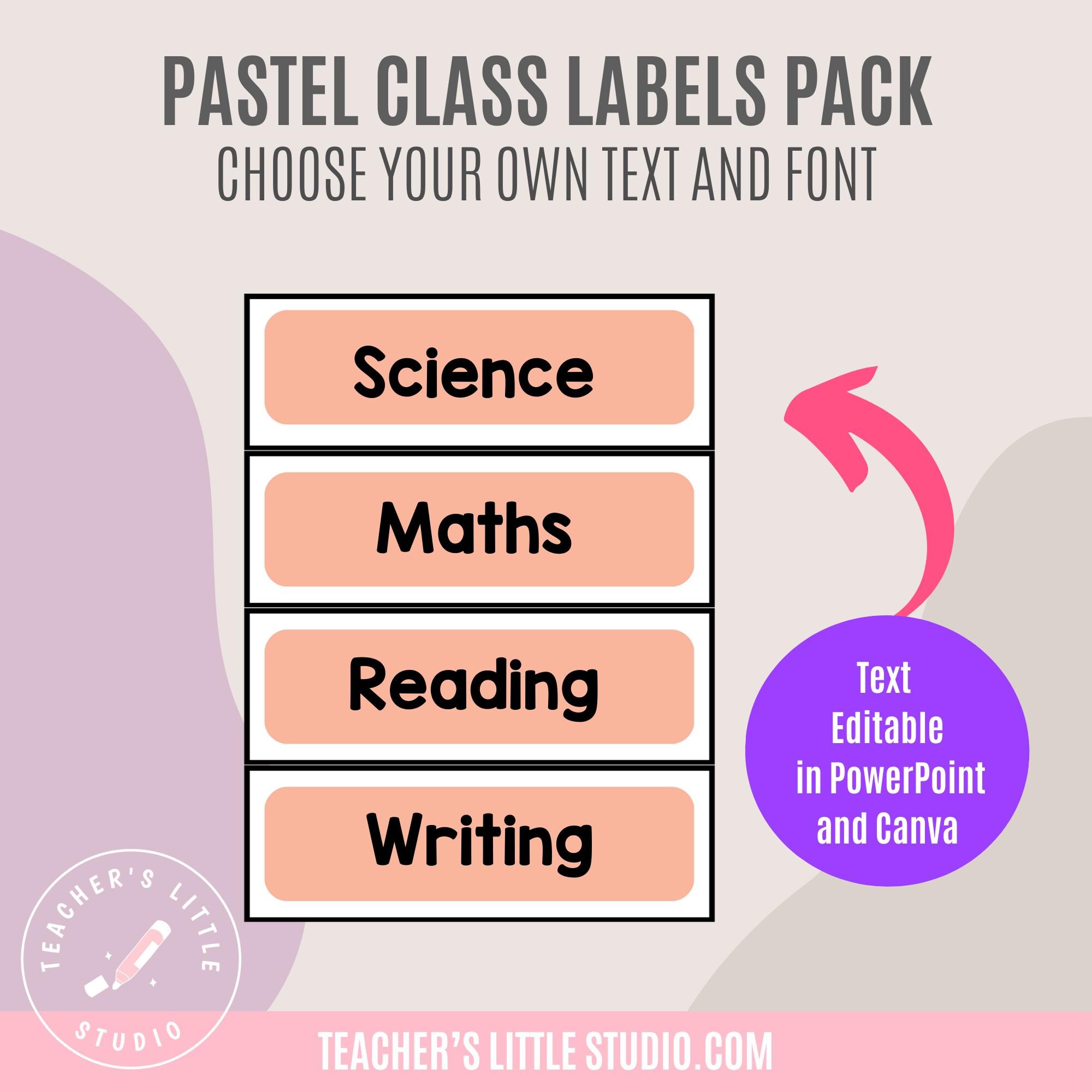 Pastel Classroom Labels | Editable in Canva and Powerpoint | Name Tags ...