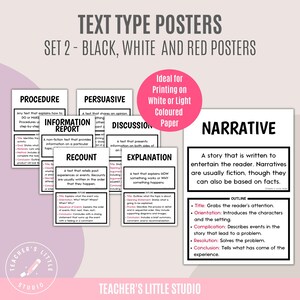 Text Type Posters | English Educational Printables | English Writing ...