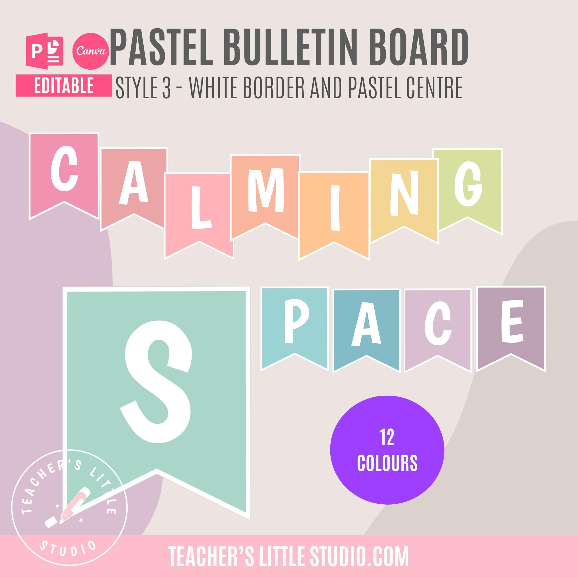 Bulletin Board Banner | Pastel Bunting Class Banner | Pastel Dotty ...