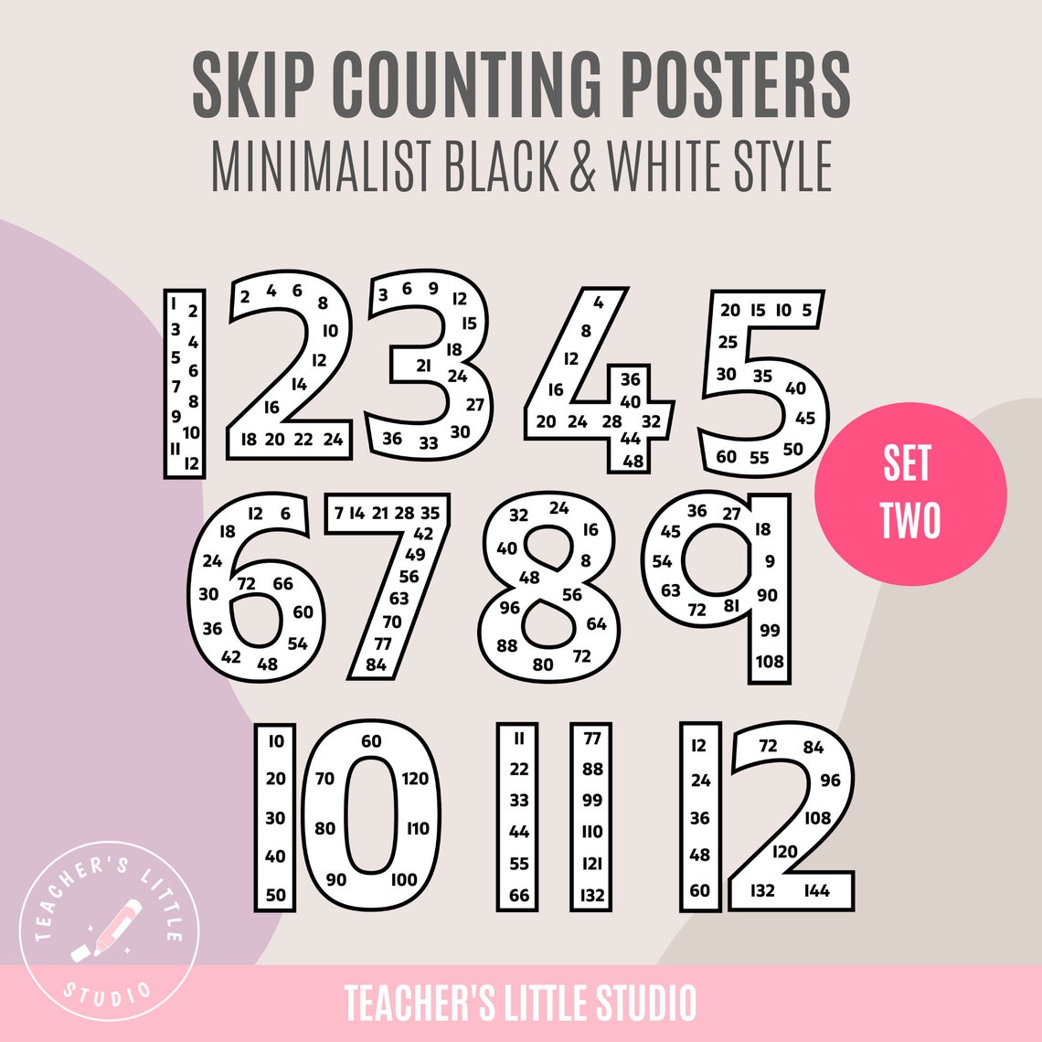Pastel Rainbow Skip Counting Posters | Large Number Display ...