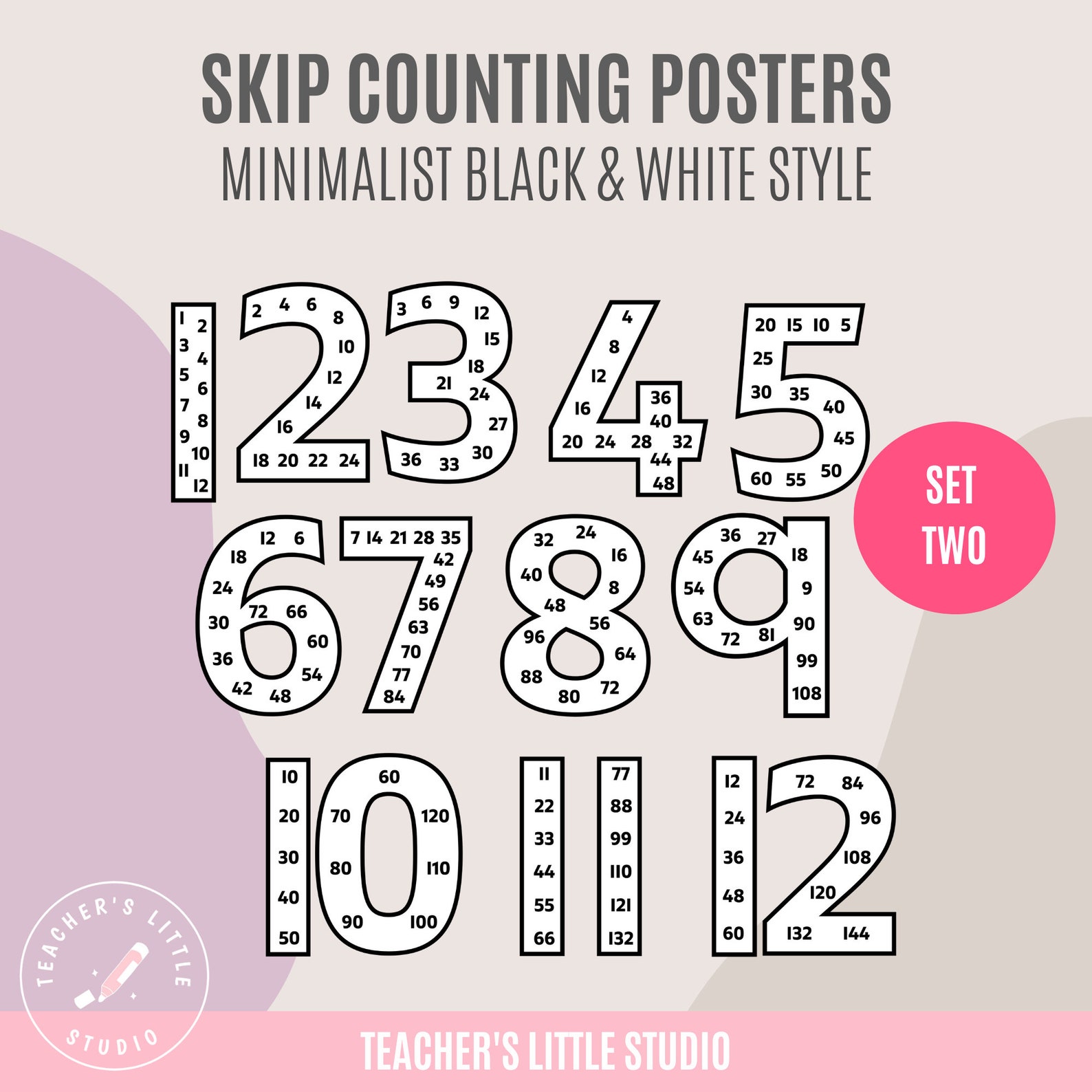 Pastel Rainbow Skip Counting Posters | Large Number Display ...