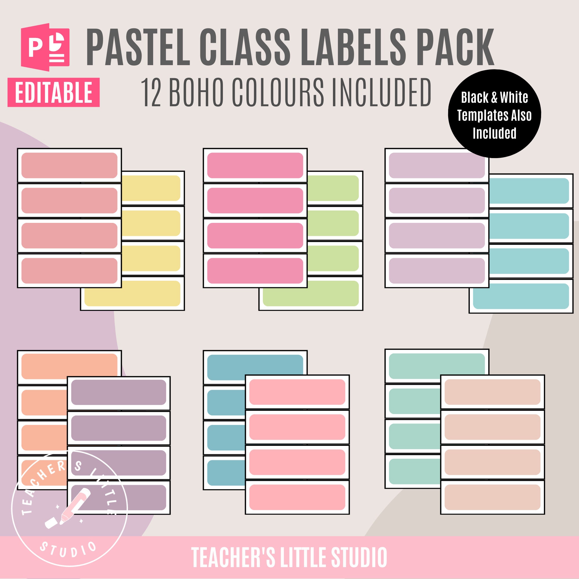 Pastel Classroom Labels Editable Class Labels Pack Name Tags Class ...