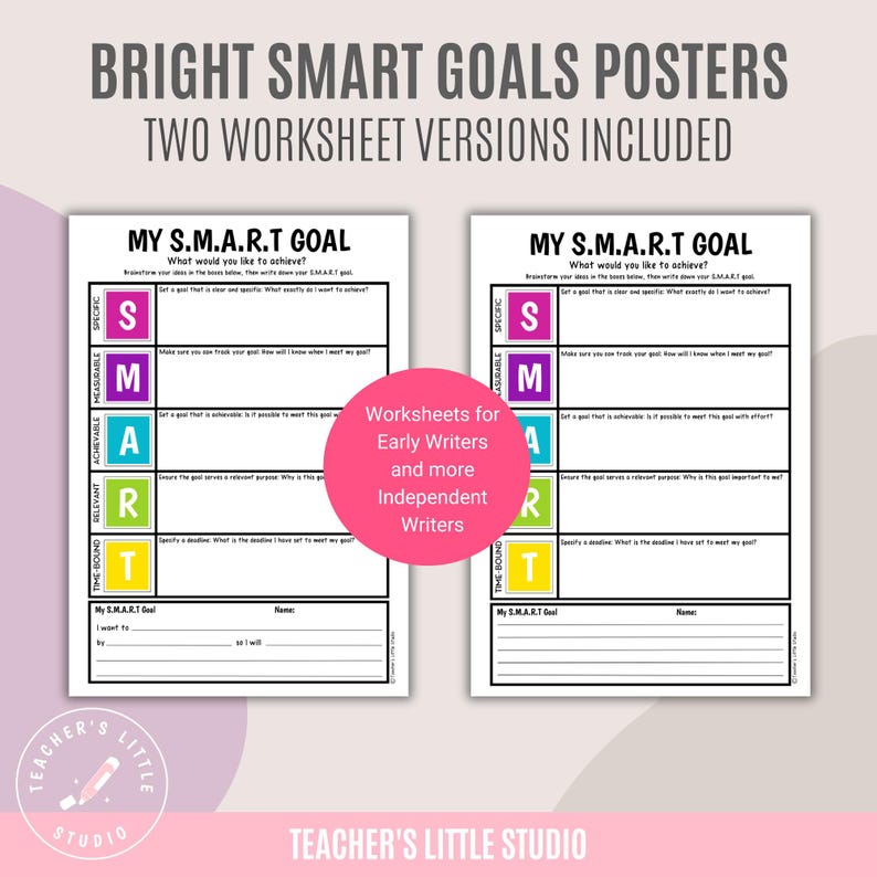 SMART Goals Posters | S.M.A.R.T Goal Setting | SMART Goal Worksheet ...