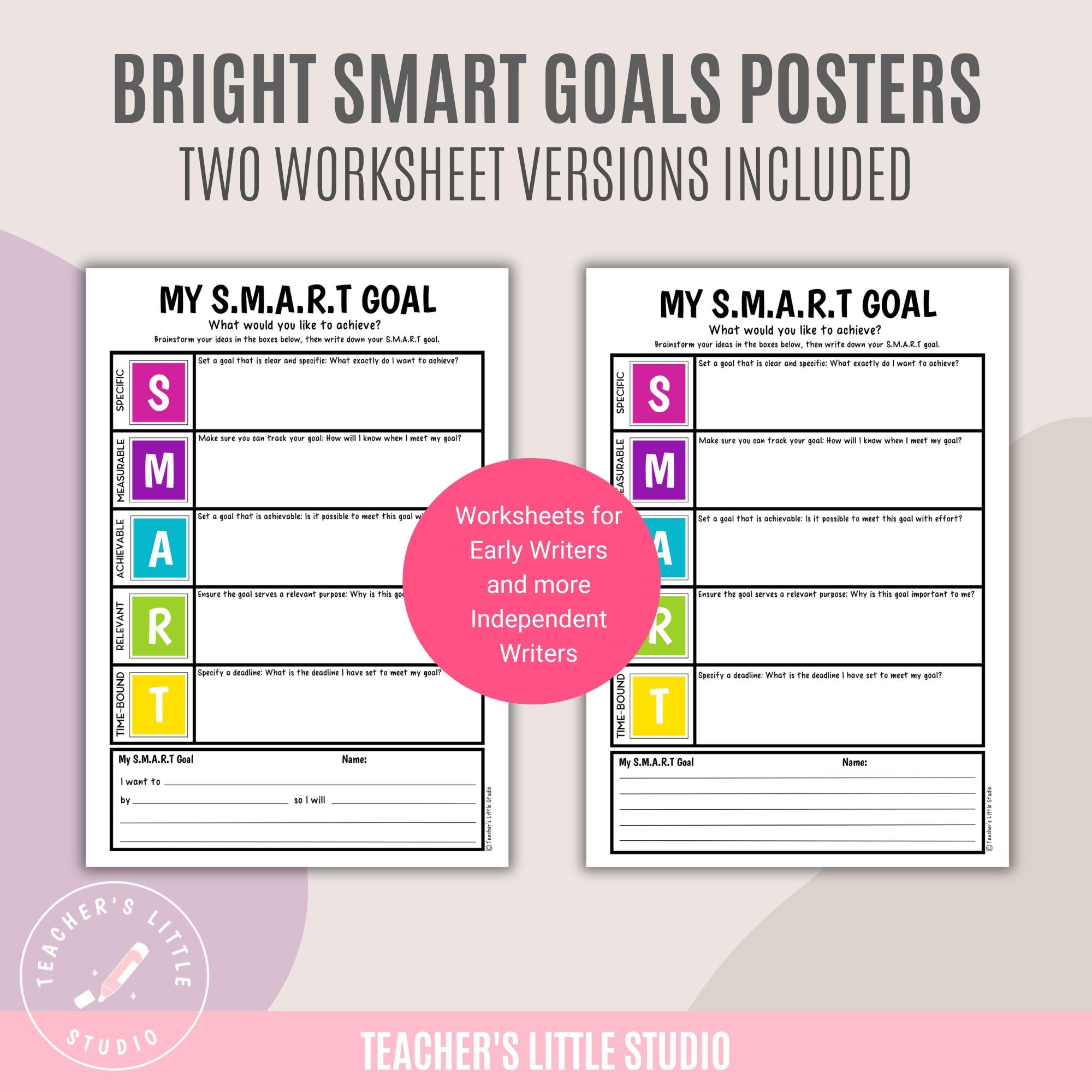 SMART Goals Posters | S.M.A.R.T Goal Setting | SMART Goal Worksheet ...