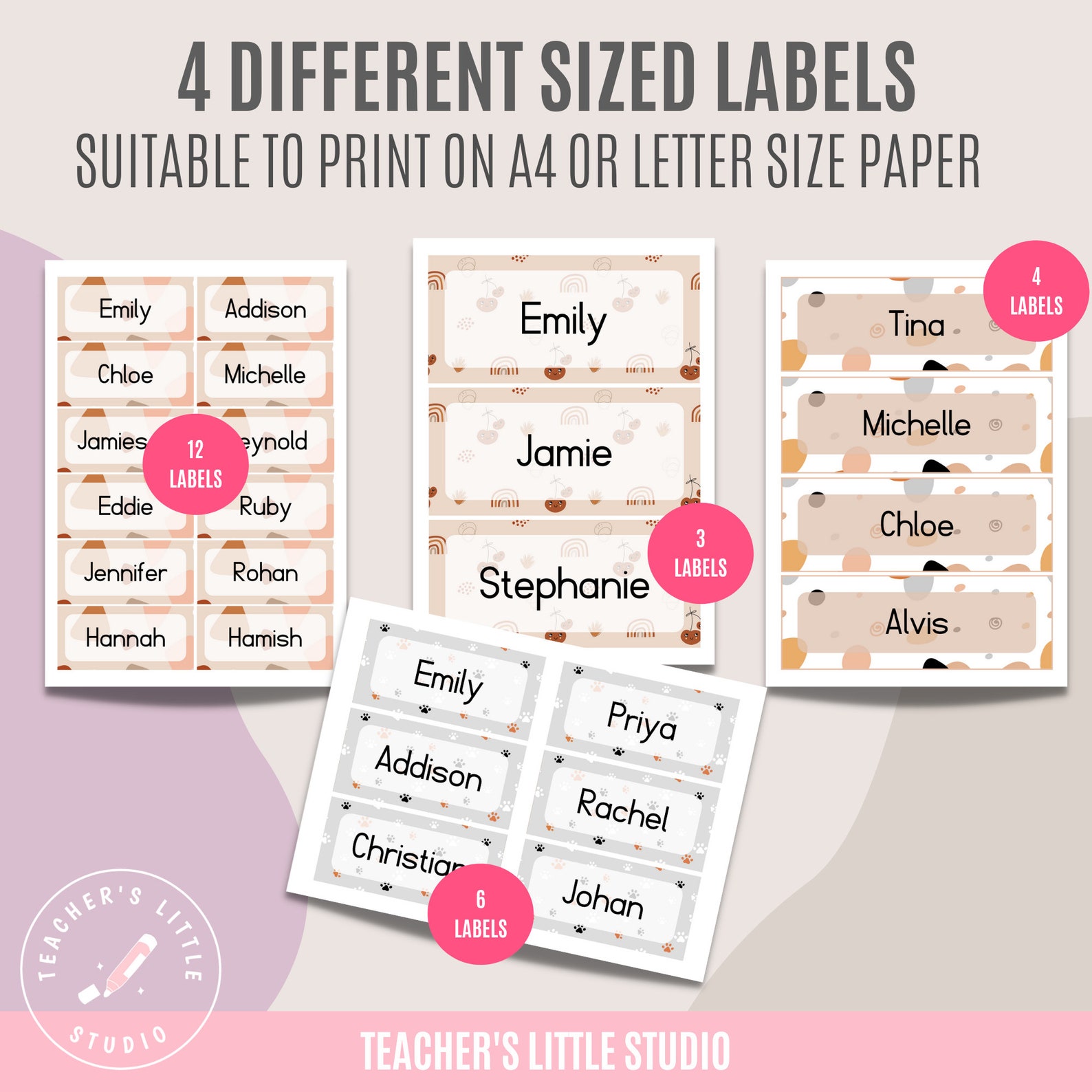 Editable Classroom Labels | Canva Template | Boho Classroom | Rectangle ...