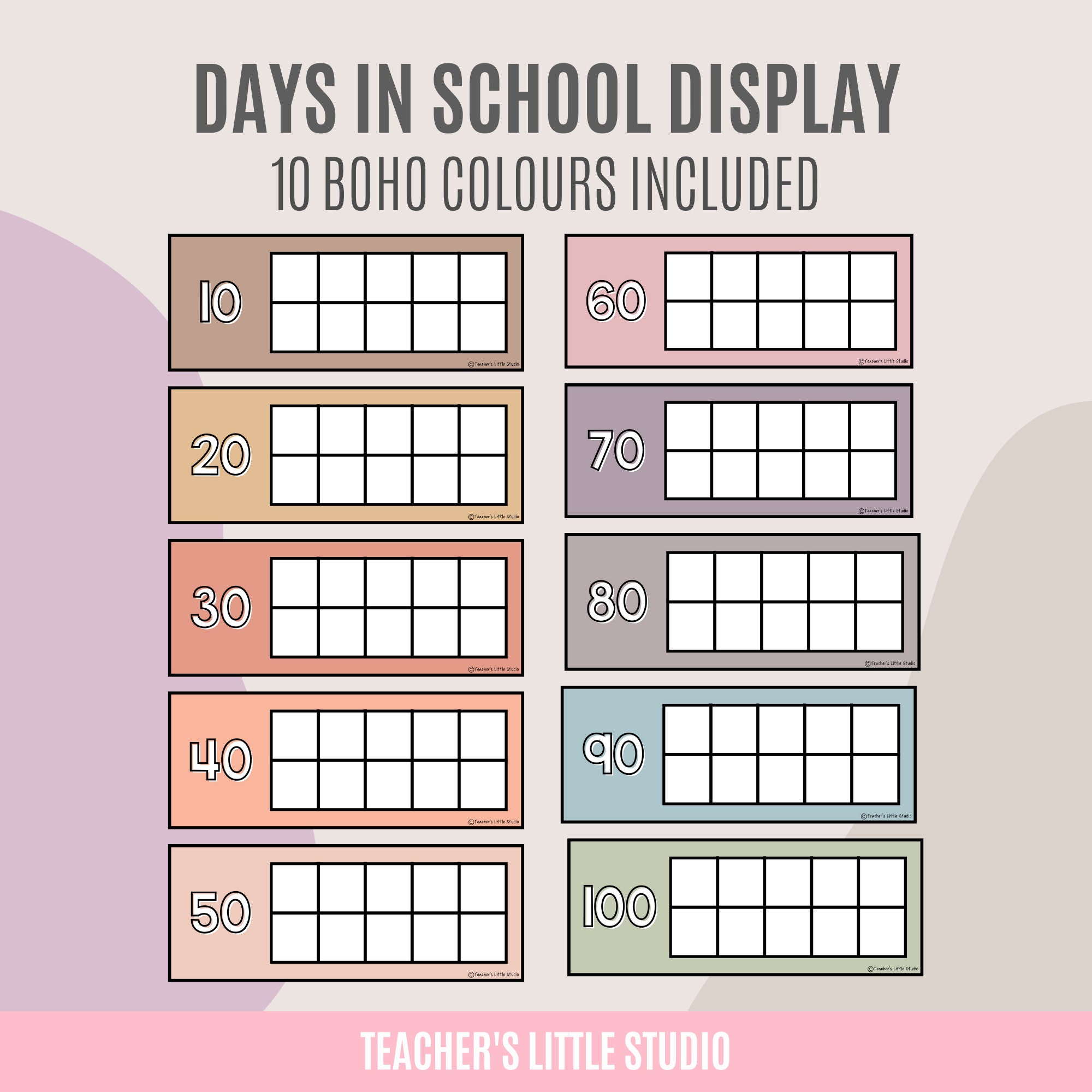 Days in School Posters Days at School Tally Boho Classroom Decor ...